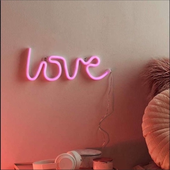 Urban Outfitters | Wall Decor | Neon Led Pink Love Light Sign | Poshmark
